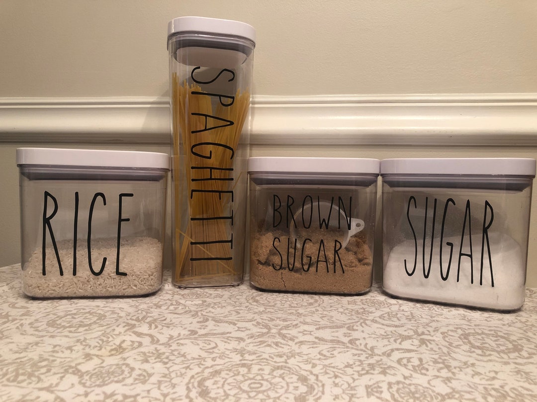 Rae Dunn Inspired Custom Vinyl Decals | Set of 5 Kitchen Labels - Etsy