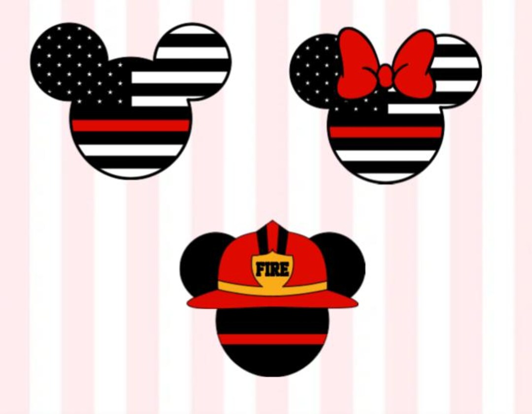 Mickey Mouse Decal | Firefighter Decal | Minnie Decal| Firefighter ...