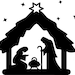 Nativity Scene Vinyl Decal | Christmas Silhouette Decor - Etsy
