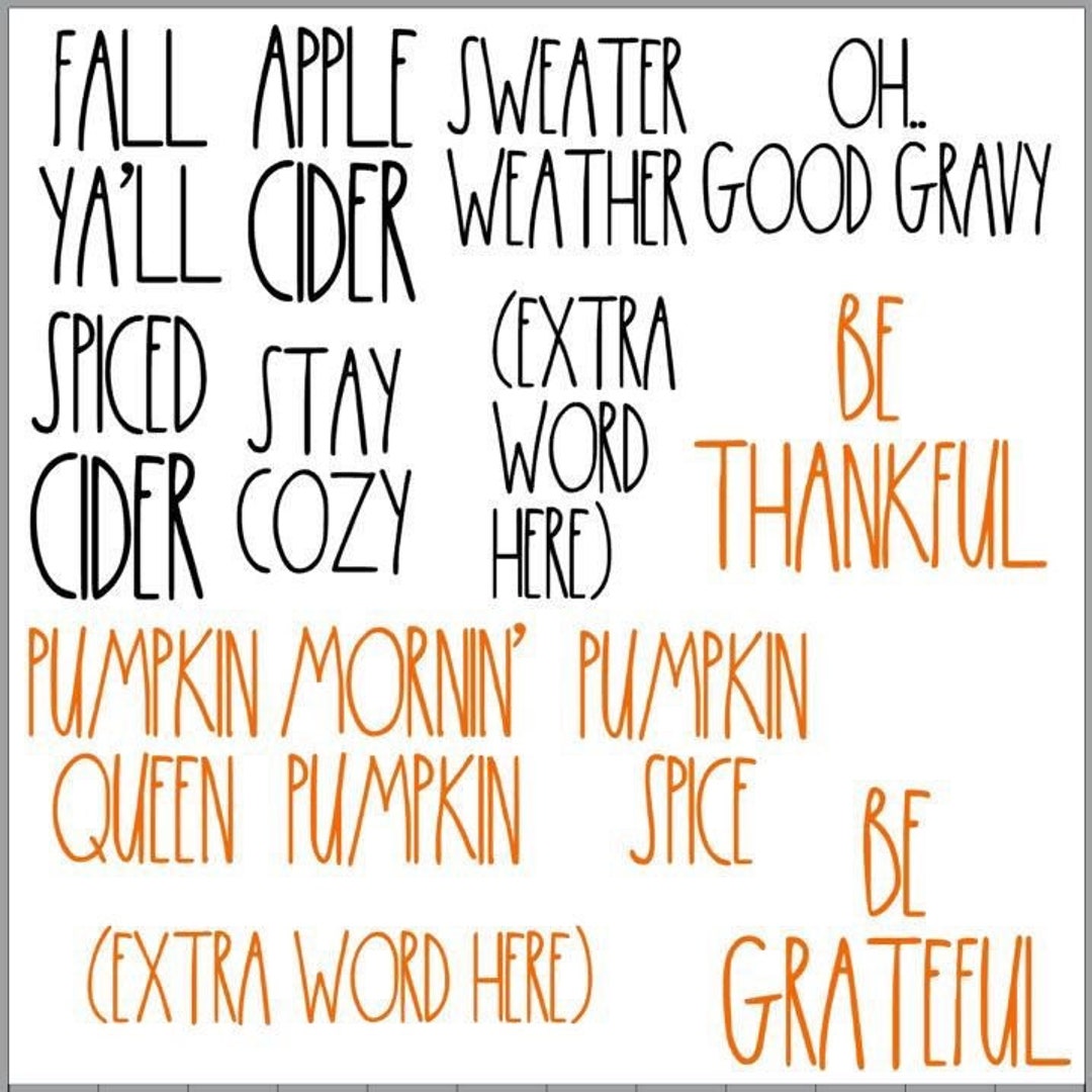 Rae Dunn Inspired Fall Vinyl Decals | Set of 5 - Etsy