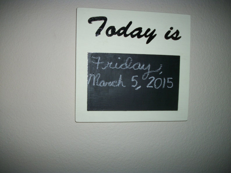 Chalkboard Daily Calendar Wood Sign, Today Is - Etsy
