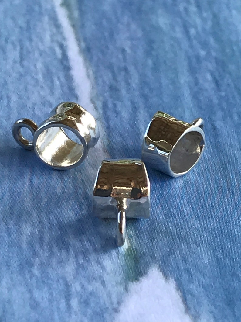 Sterling Silver Hammered Bail Small Bail Round Shape Bail - Etsy