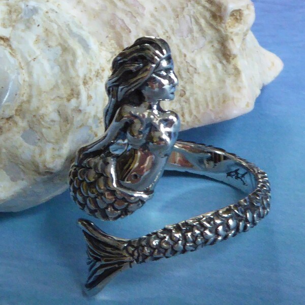 Silver Mermaid Ring - Etsy