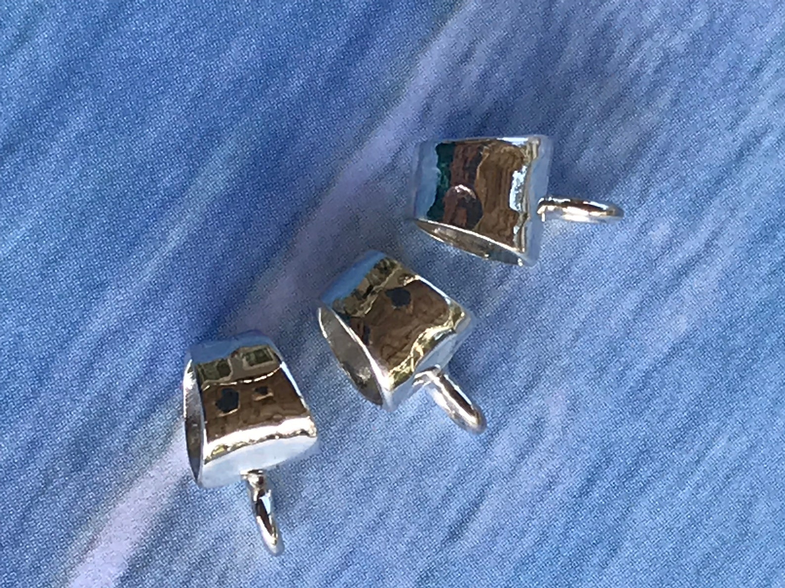 Sterling Silver Hammered Bail Small Bail Round Shape Bail | Etsy