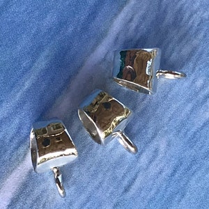 Sterling Silver Hammered Bail ~ Small Bail ~ Round Shape Bail ~ Finding ...