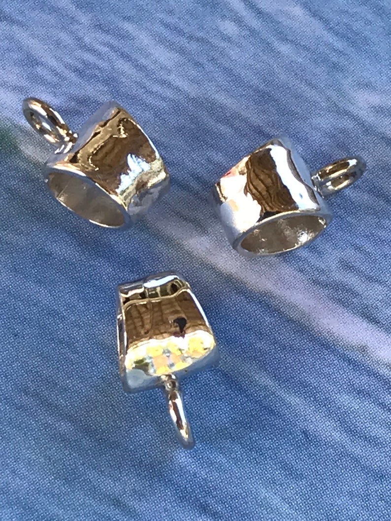 Sterling Silver Hammered Bail Small Bail Round Shape Bail - Etsy