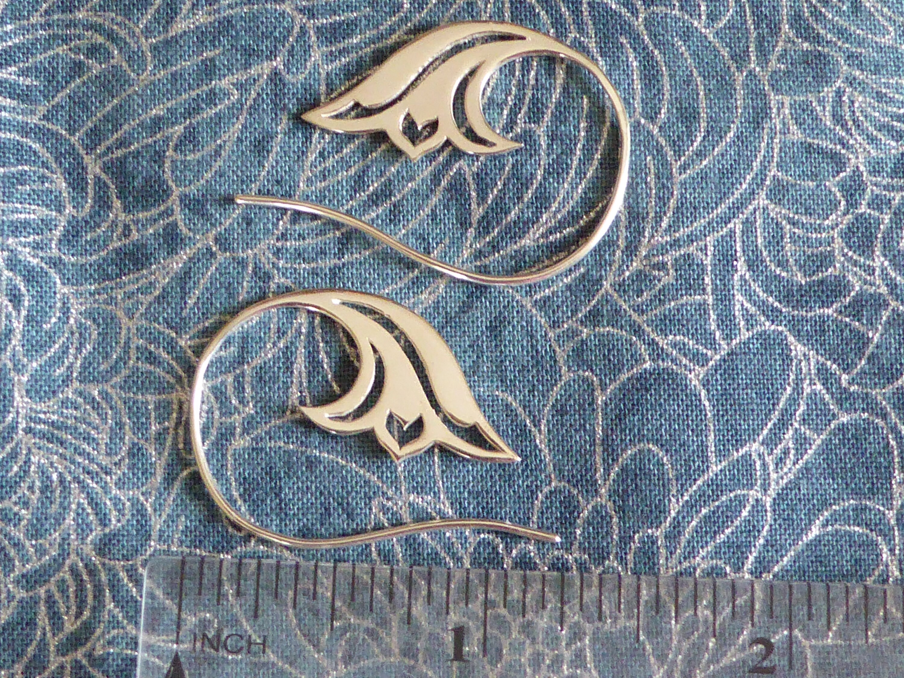 Sterling Silver Scroll Ear Wires Lotus Earring Flowers - Etsy