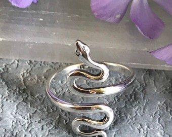Silver Snake Ring - Etsy