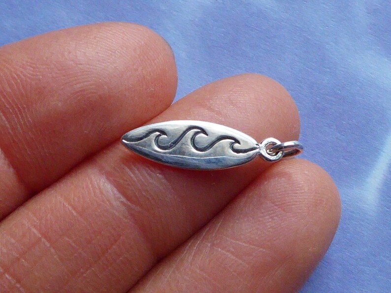 Sterling Silver Surf Board Necklace/charm Ocean Summer - Etsy