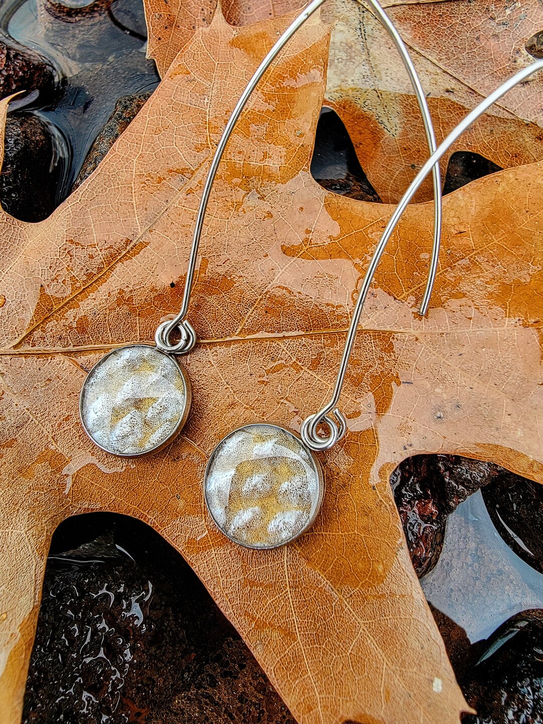 The Jessie - Our Round Salmon Open Dangle Earrings - Handmade Jewelry ...