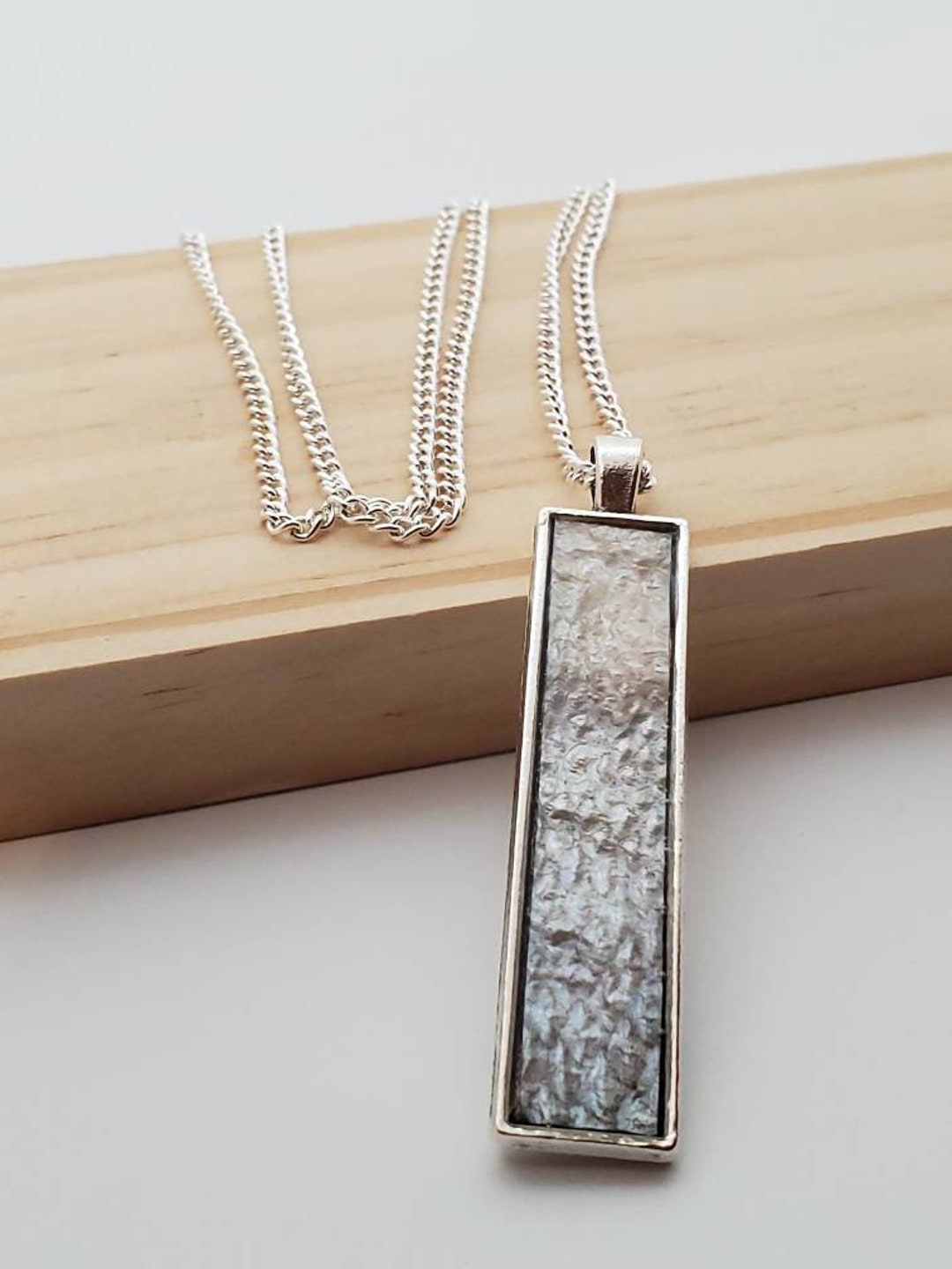 The Mackenzie Our Rectangle Salmon Pendant Necklace - Etsy
