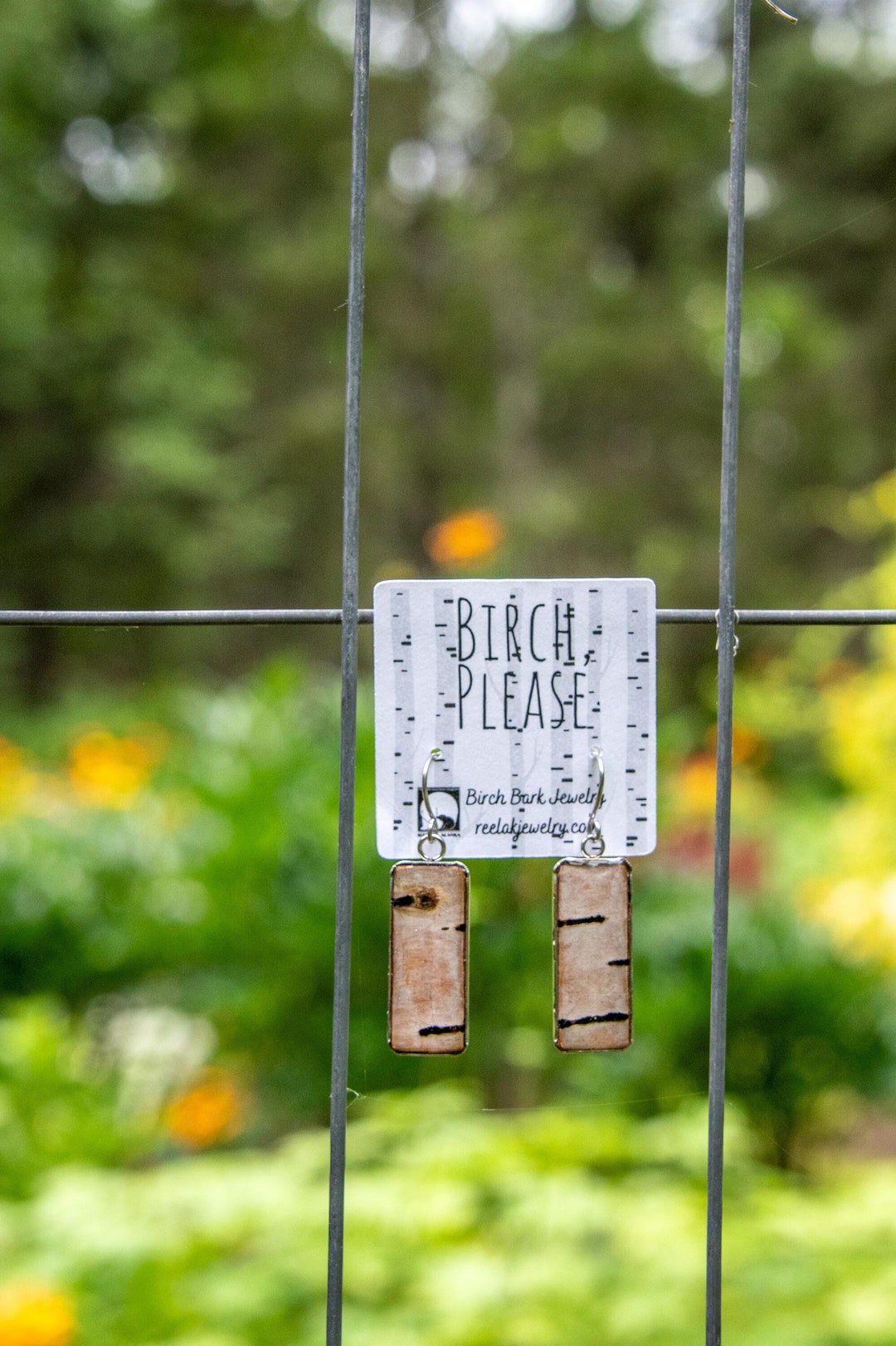 The Lorna - Our Rectangular Birch French Hook Earrings - Handmade ...
