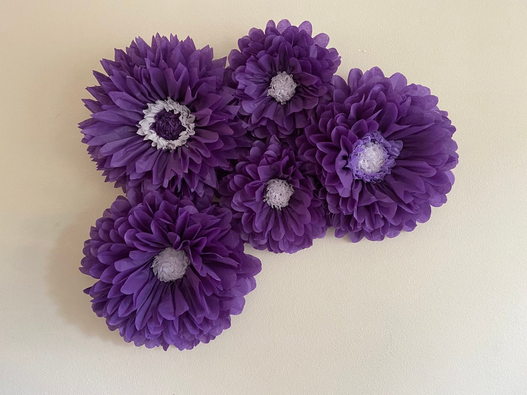 Royal Purple Paper Flower Backdrop, Beautiful for Home and Home Office ...