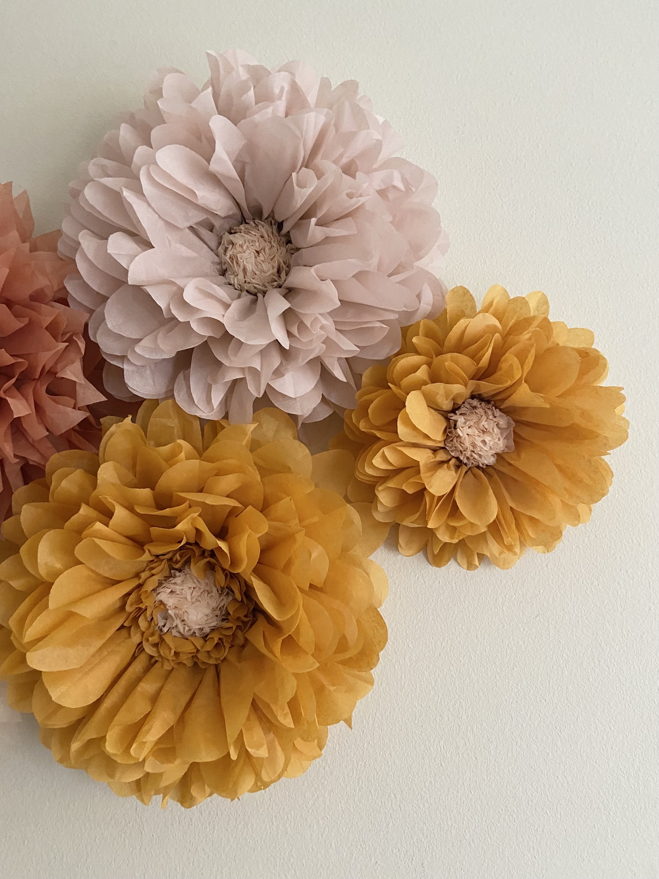 Retro Boho Tissue Paper Flowers for Girls Nursery Decor, Boho Dorm ...