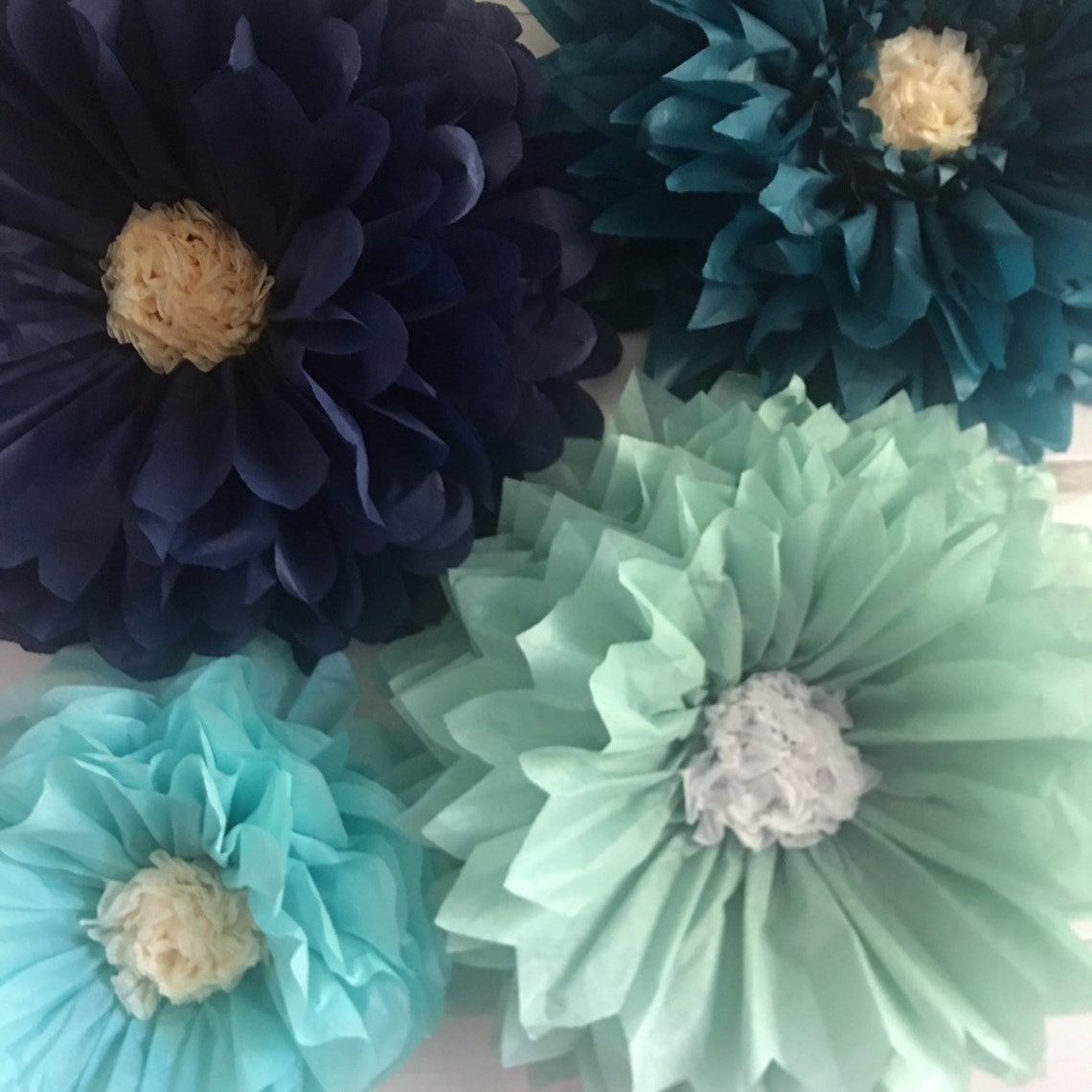 Choose Your Own Blue Paper Flower Backdrop for Parties Baby | Etsy