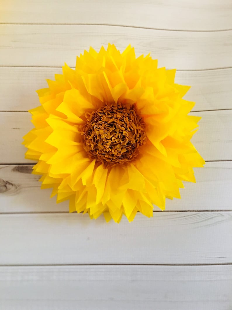 Tissue paper sunflower backdrop for bridal or baby showers | Etsy