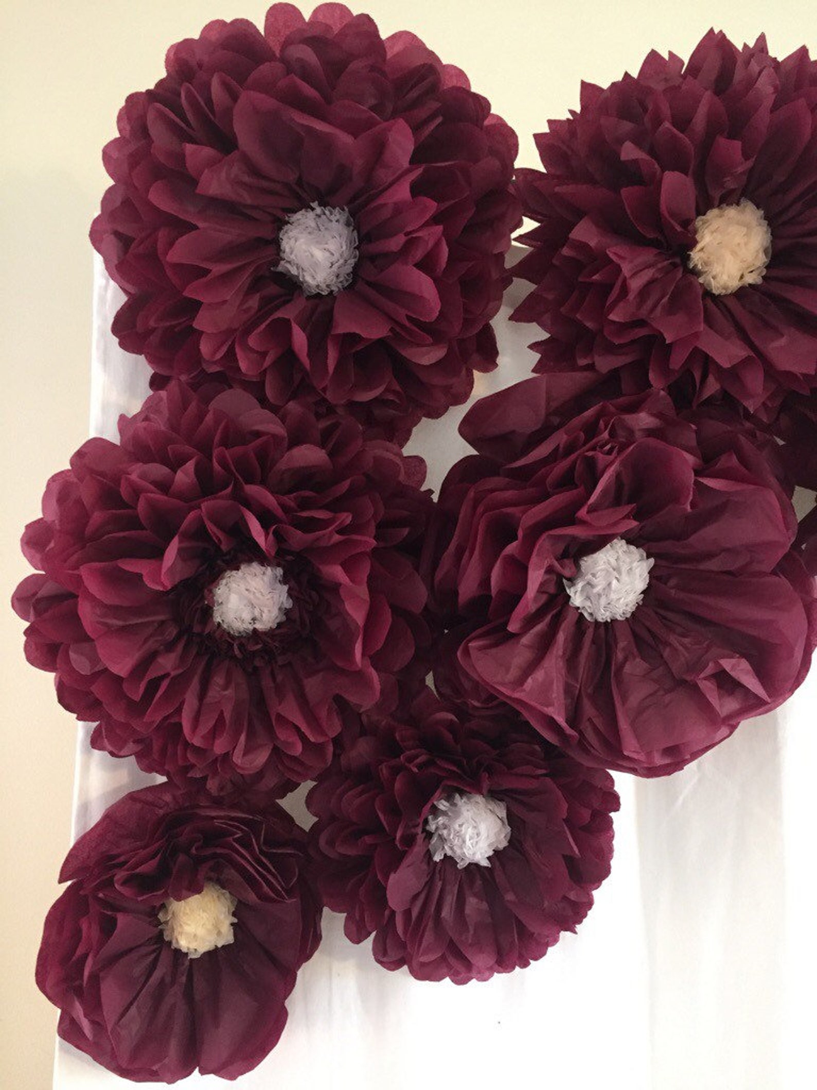 Giant Burgundy Paper Flower Backdrop for Wedding Decor Bridal - Etsy