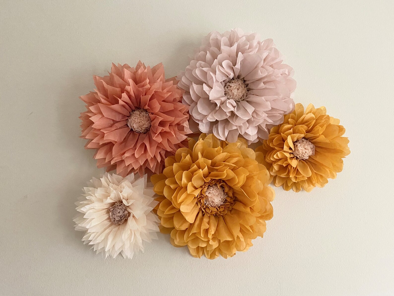 Retro Boho Tissue Paper Flowers for Girls Nursery Decor, Boho Dorm ...