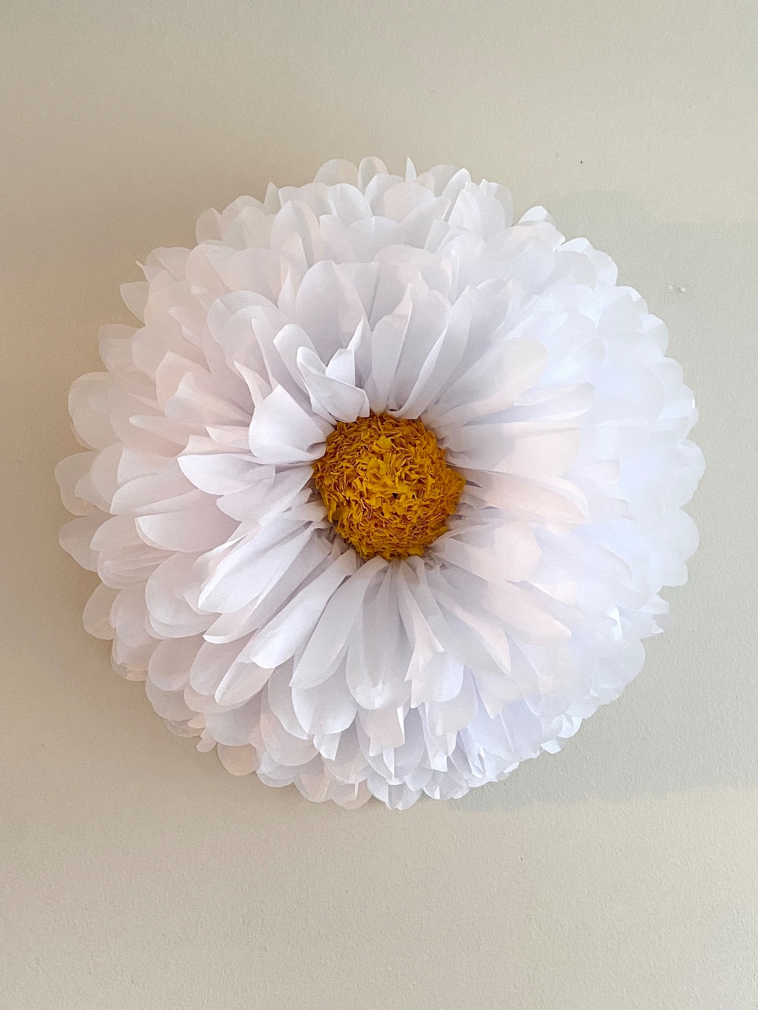White Tissue Paper Flower Daisy, Beautiful for Weddings, Bridal Showers ...