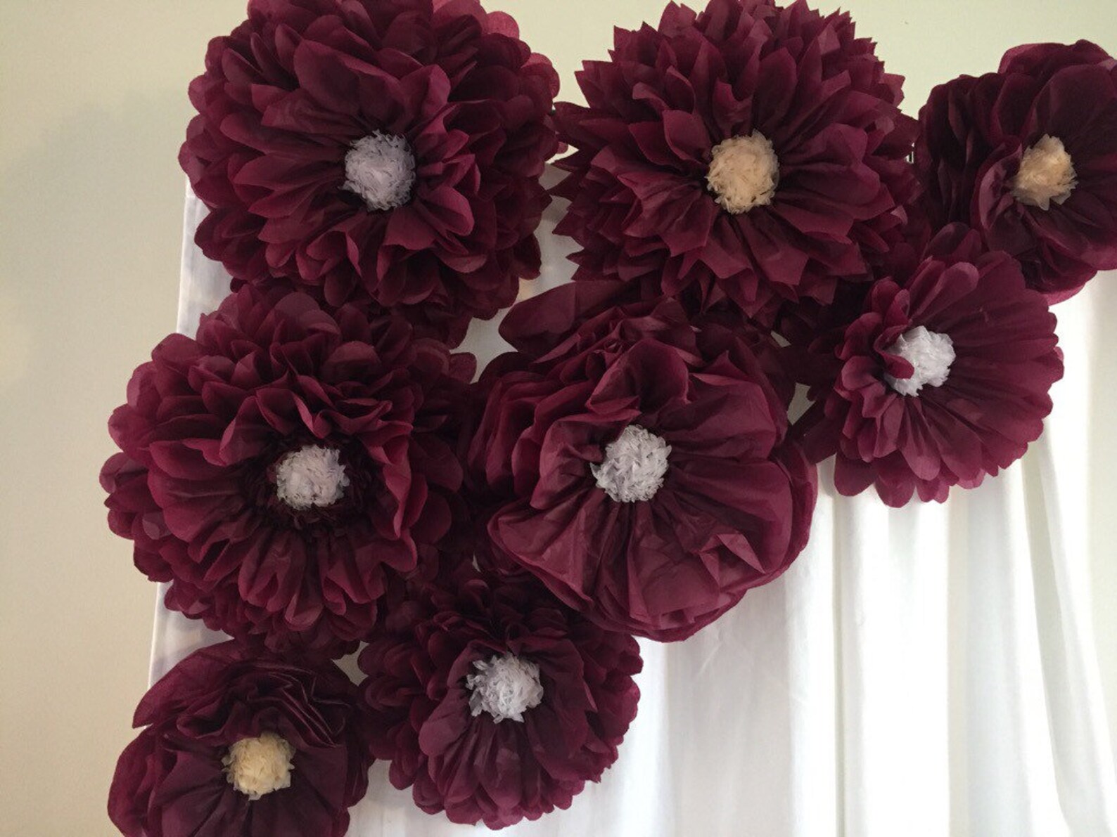 Giant Burgundy Paper Flower Backdrop for Wedding Decor Bridal | Etsy