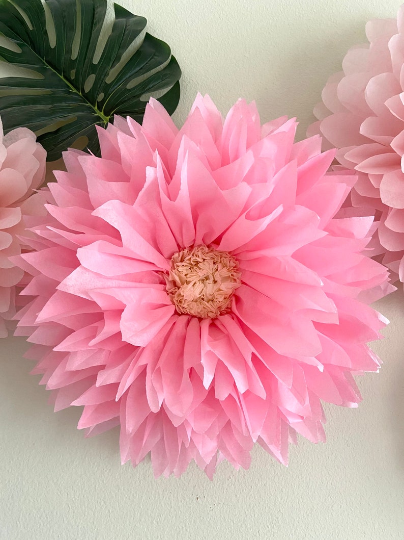 Pink, Blush and Cream Tissue Paper Flowers for Home Decor, Home Office ...