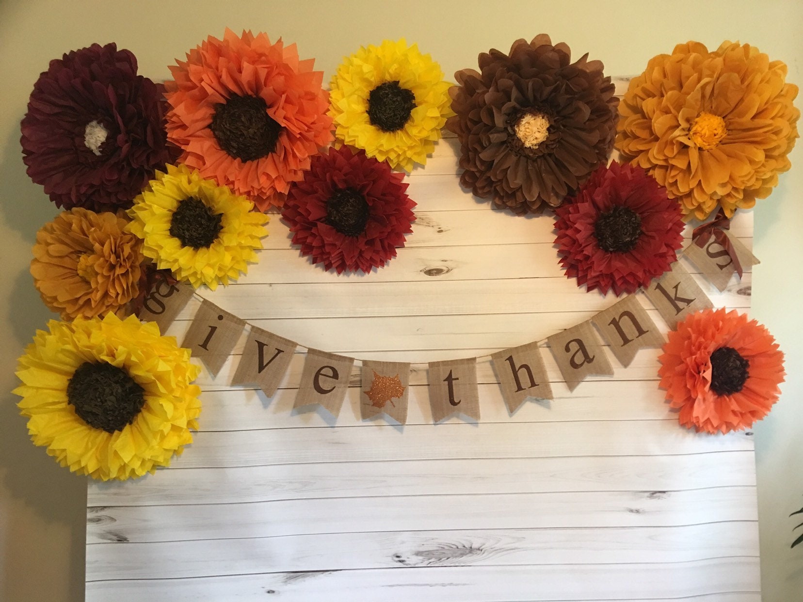 Fall Paper Flower Backdrop for Fall Decor, Autumn Weddings ...