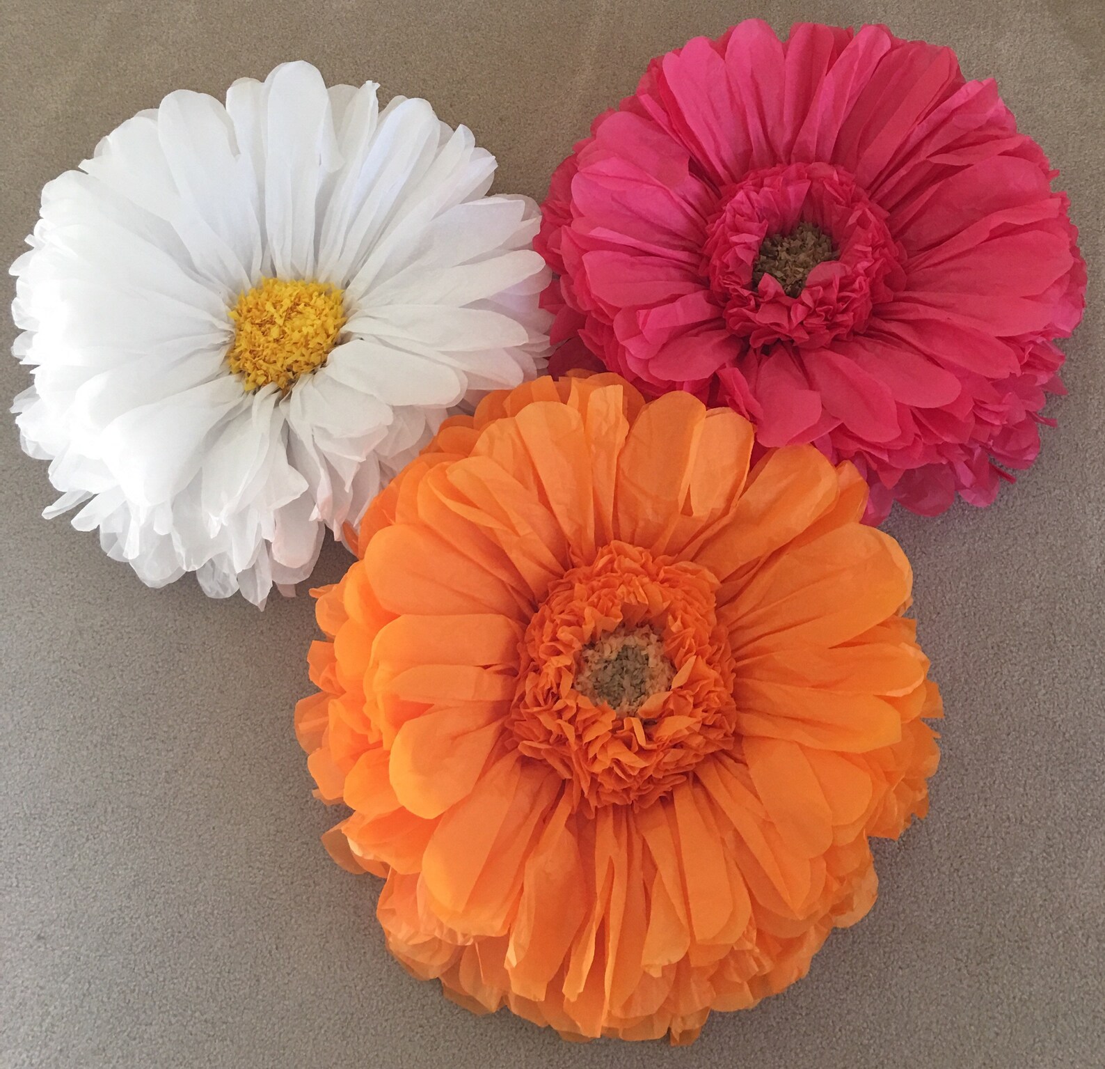 White Tissue Paper Flower Daisy Beautiful for Weddings - Etsy