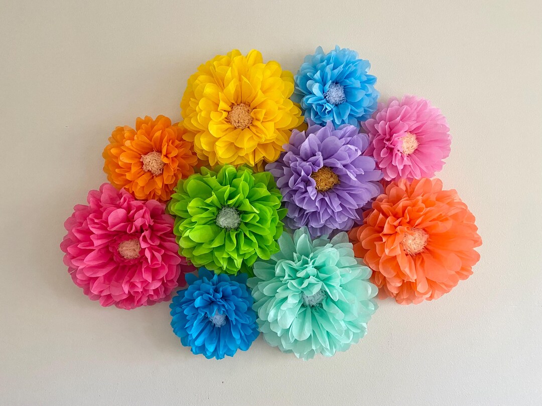 Easter Spring and Summer Tissue Paper Flowers Set of 10, Floral Spring ...