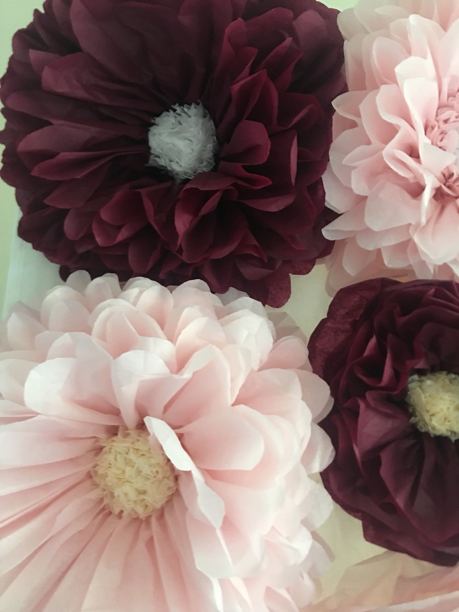 Large Burgundy and Blush Paper Flower Backdrop for Parties - Etsy