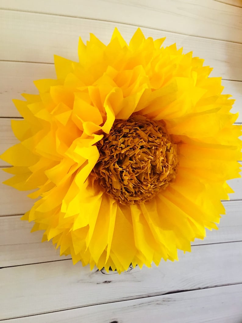 Tissue paper sunflower backdrop for bridal or baby showers | Etsy