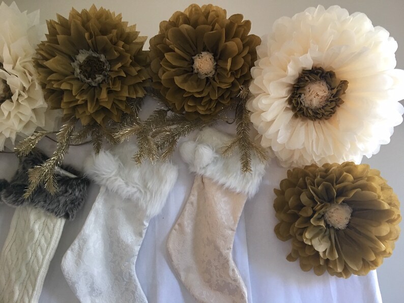 Gold and Ivory Paper Flower Backdrop for Wedding Backdrops | Etsy