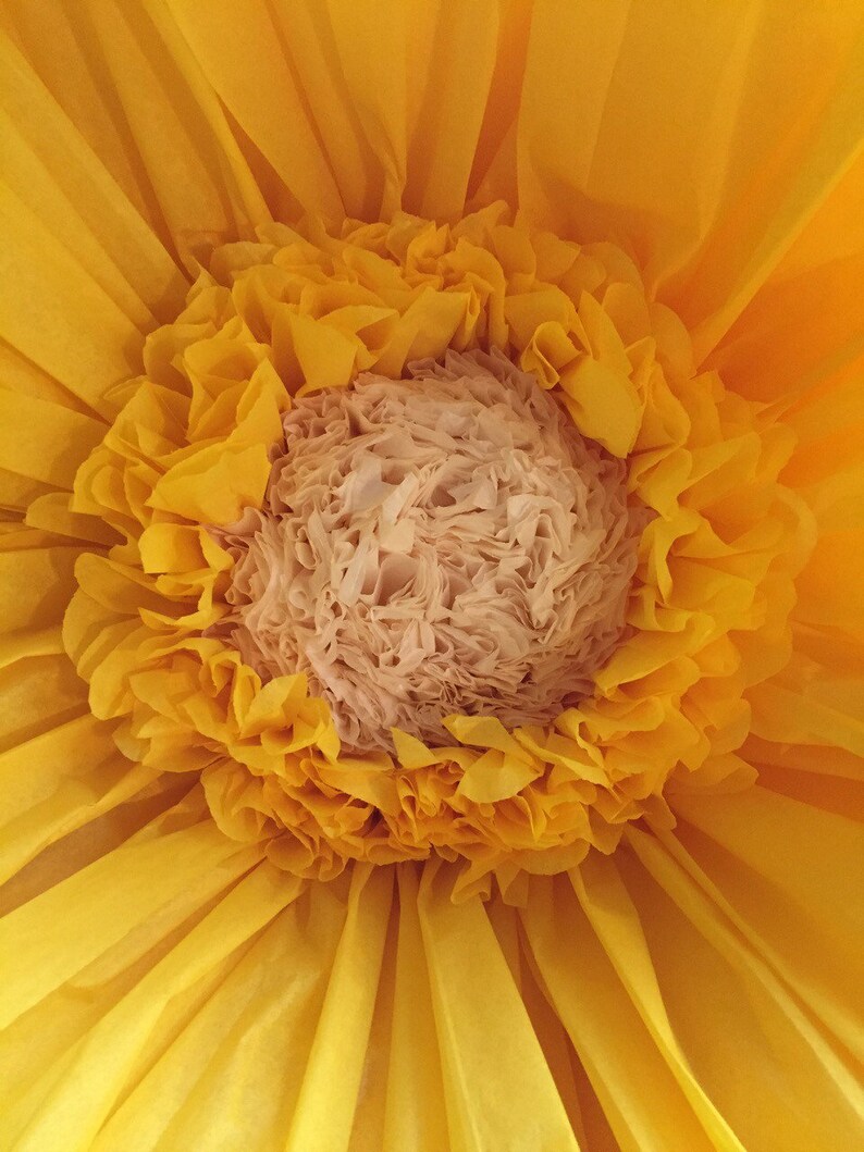 Giant Yellow Paper Gerbera Daisy, Perfect for Event Decor, Wedding or ...