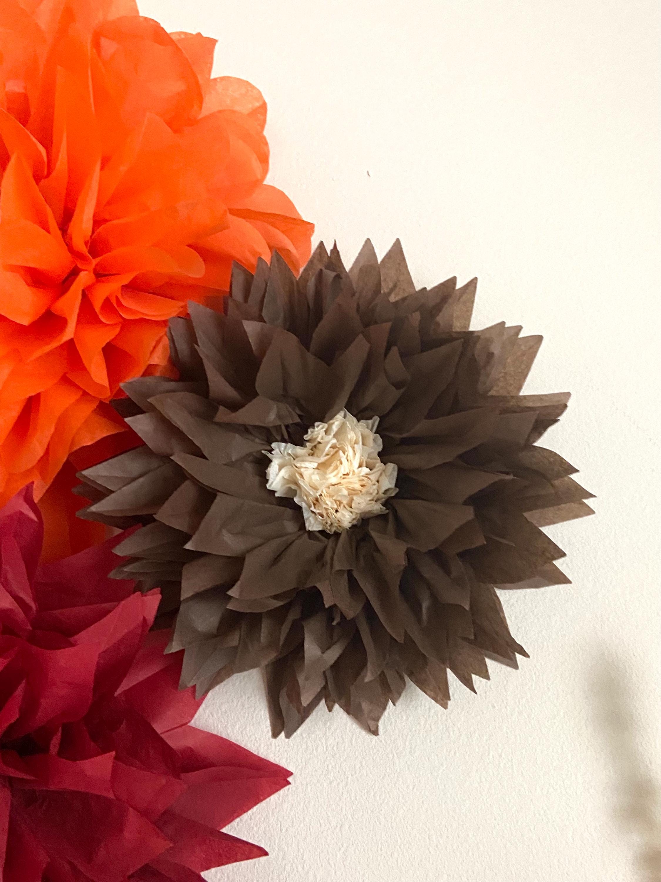 Set of Five Fall Tissue Paper Flowers, Fall Decorations for Home ...