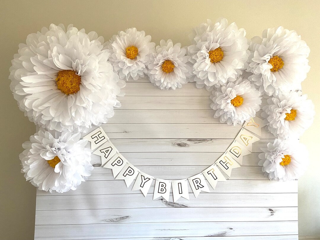 Giant Tissue Paper Daisies Set of 9 Paper Flowers, for Birthday Parties ...