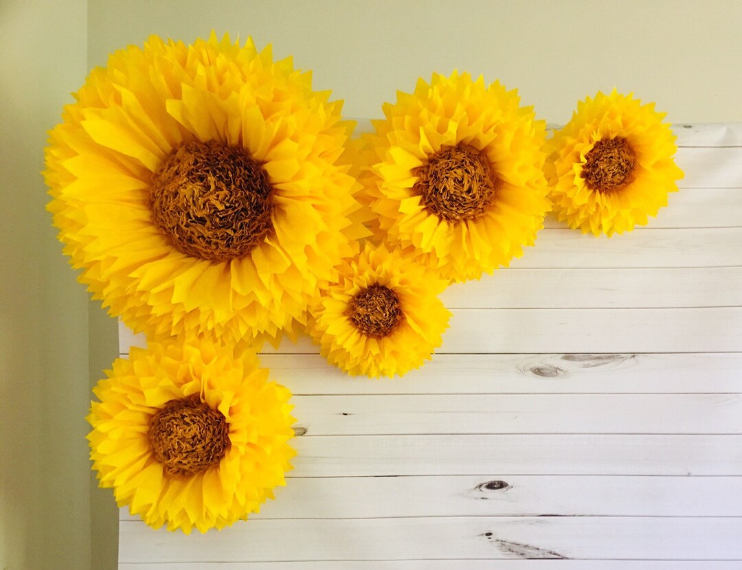 Giant Paper Sunflower Backdrop for Parties, Weddings, Graduations and ...