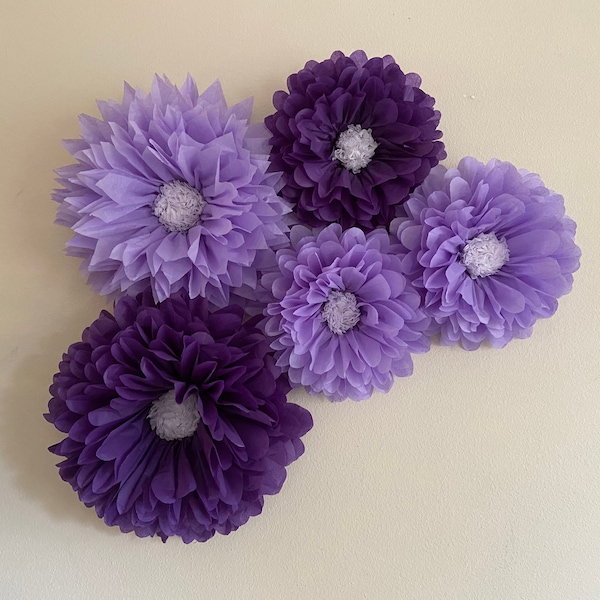 Purple Paper Flowers - Etsy