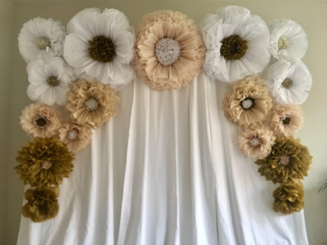 Paper Flower Wall, Beautiful Decor for Bridal or Baby Showers, Weddings ...