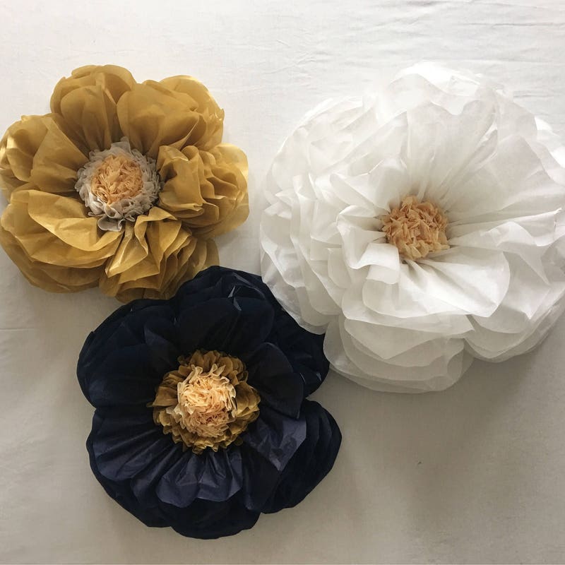 Gold Paper Flowers - Etsy