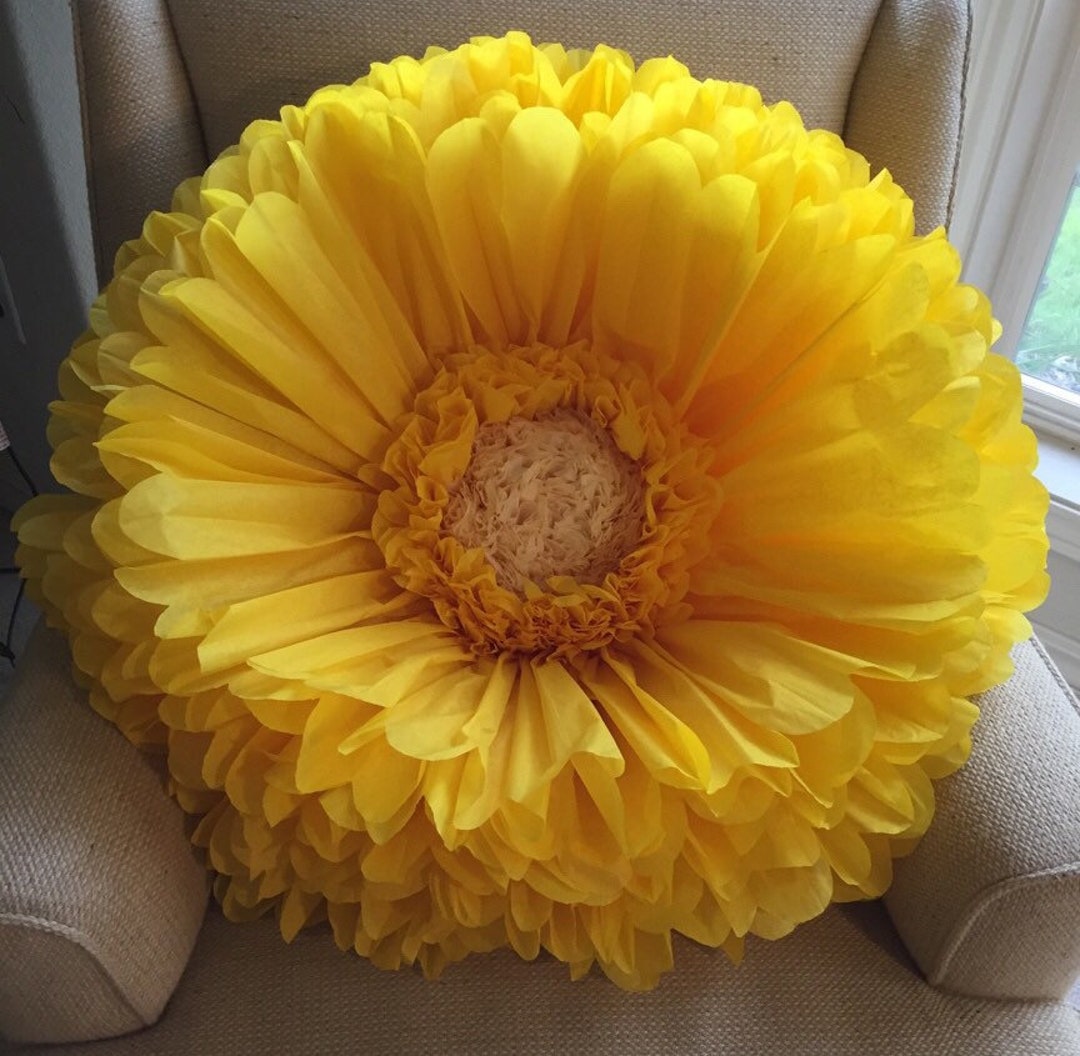 Giant Yellow Paper Gerbera Daisy, Perfect for Event Decor, Wedding or ...