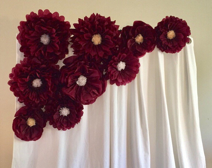 8pc Red, White and Pink-valentines Day Inspired Paper Flowers Backdrop ...