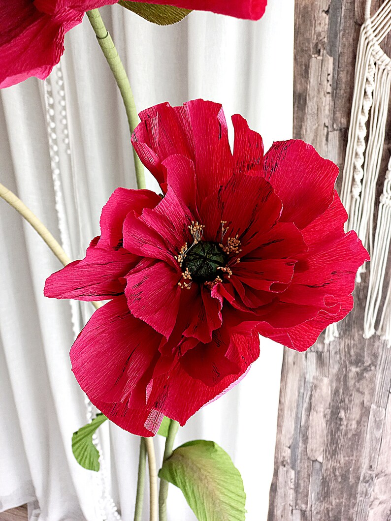 Giant Self Stand Red Poppy Flowers for Event Decor, Red Poppies Window ...