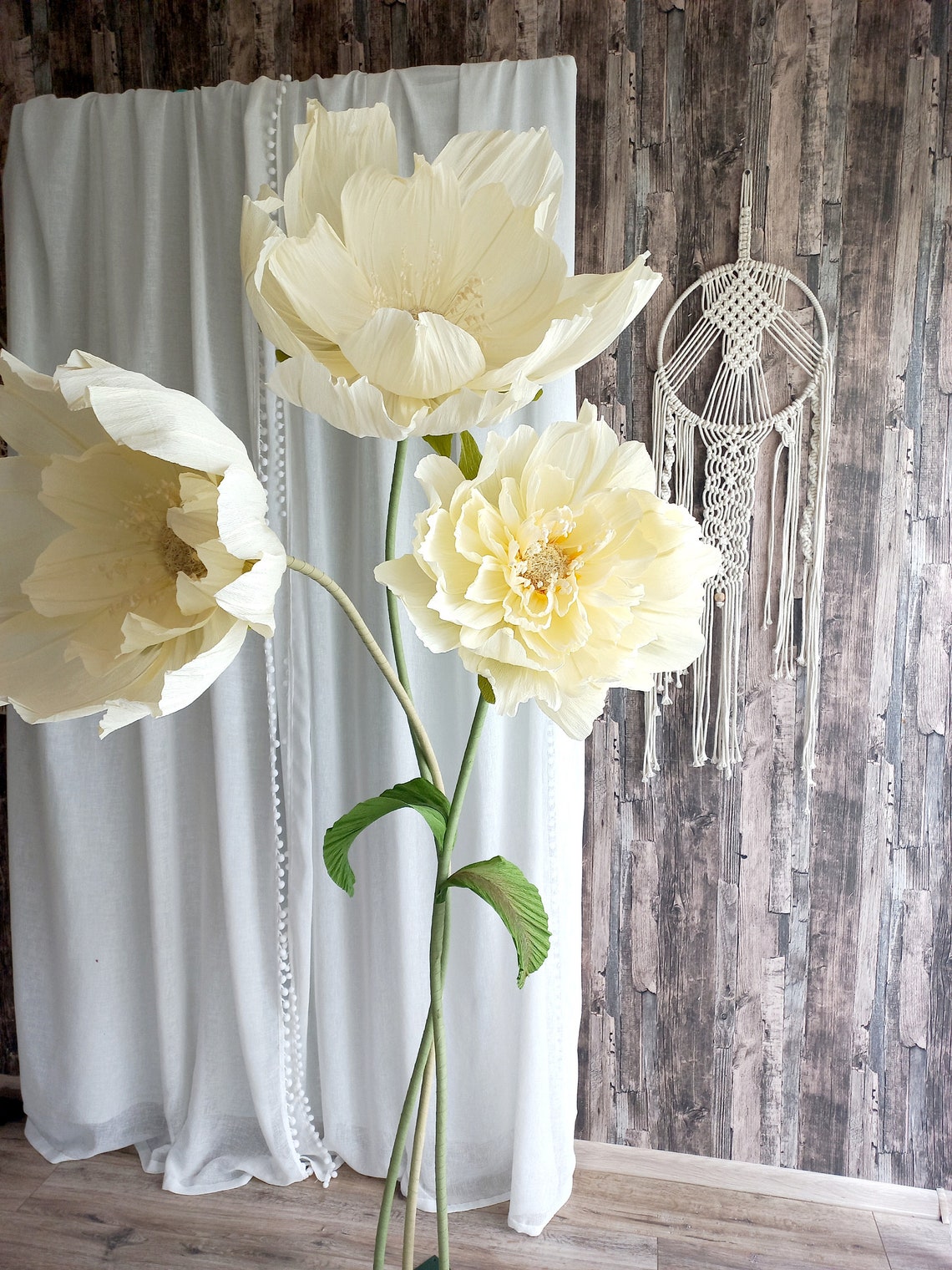 3 Pieces Giant Self Stand Flowers for Event Decor Large Poppie Flowers ...