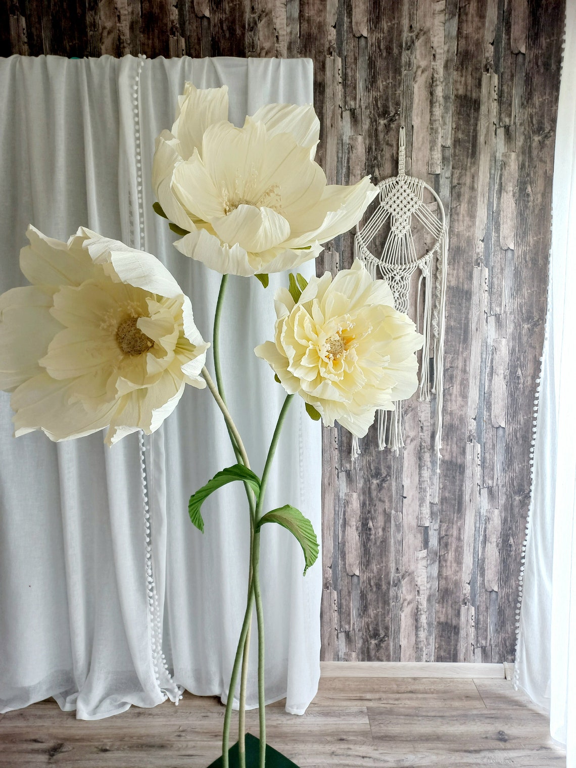 3 Pieces Giant Self Stand Flowers for Event Decor Large Poppie Flowers ...