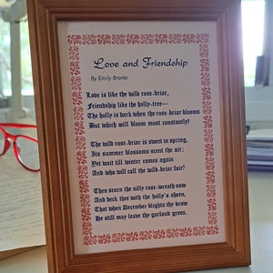 Emily Bronte. Love and Friendship. A Poem - Etsy