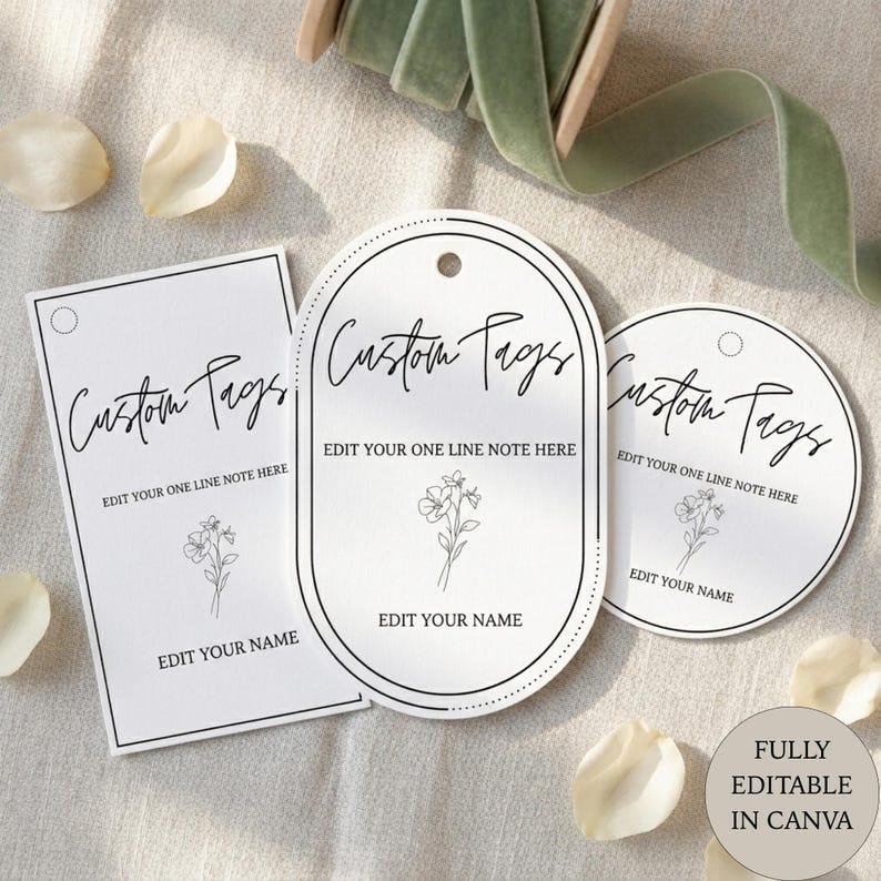 Minimalist Wedding Favor Tags Template, Bridal Shower Thank You Label ...