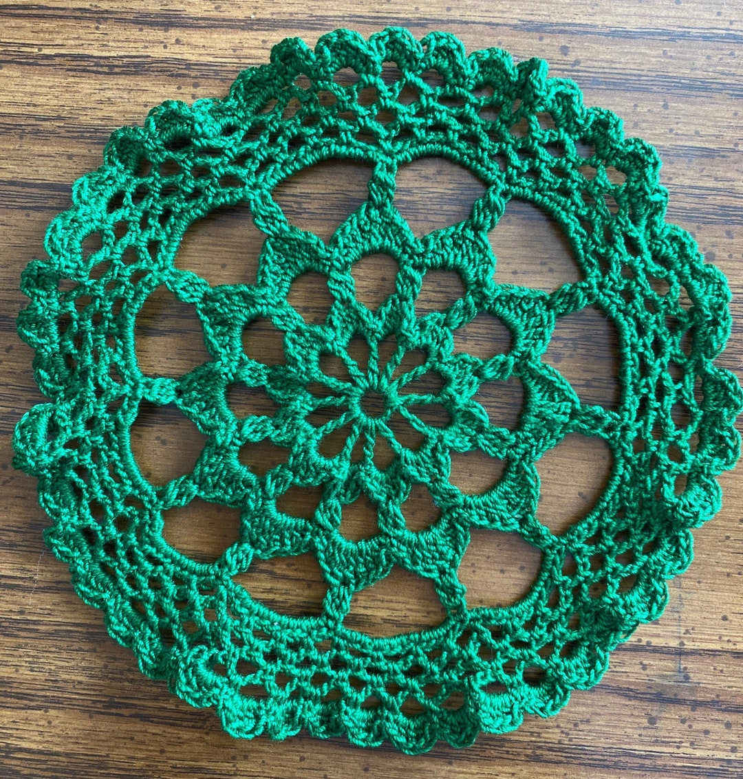 Emerald Green Lace Doilies for Tables, Saint Patricks Day Decor Vintage ...