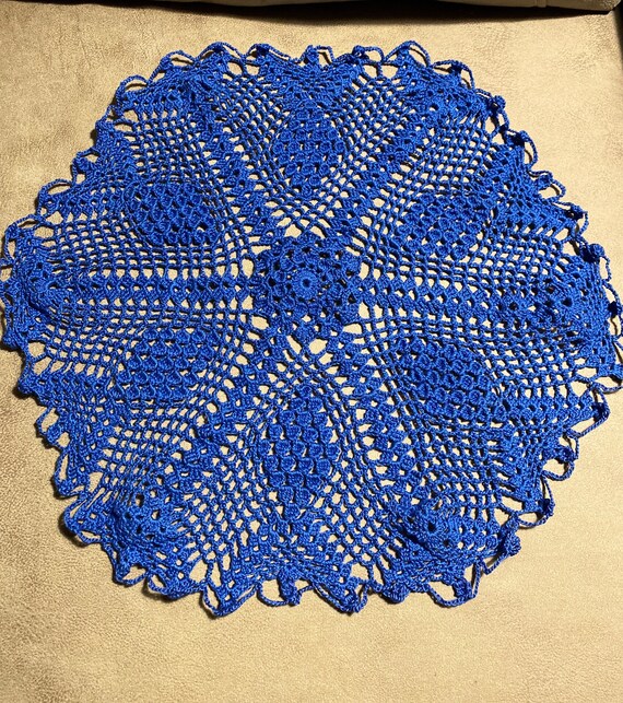 Blue Doilies Crochet Table Mat Lace Doilies for Tables - Etsy