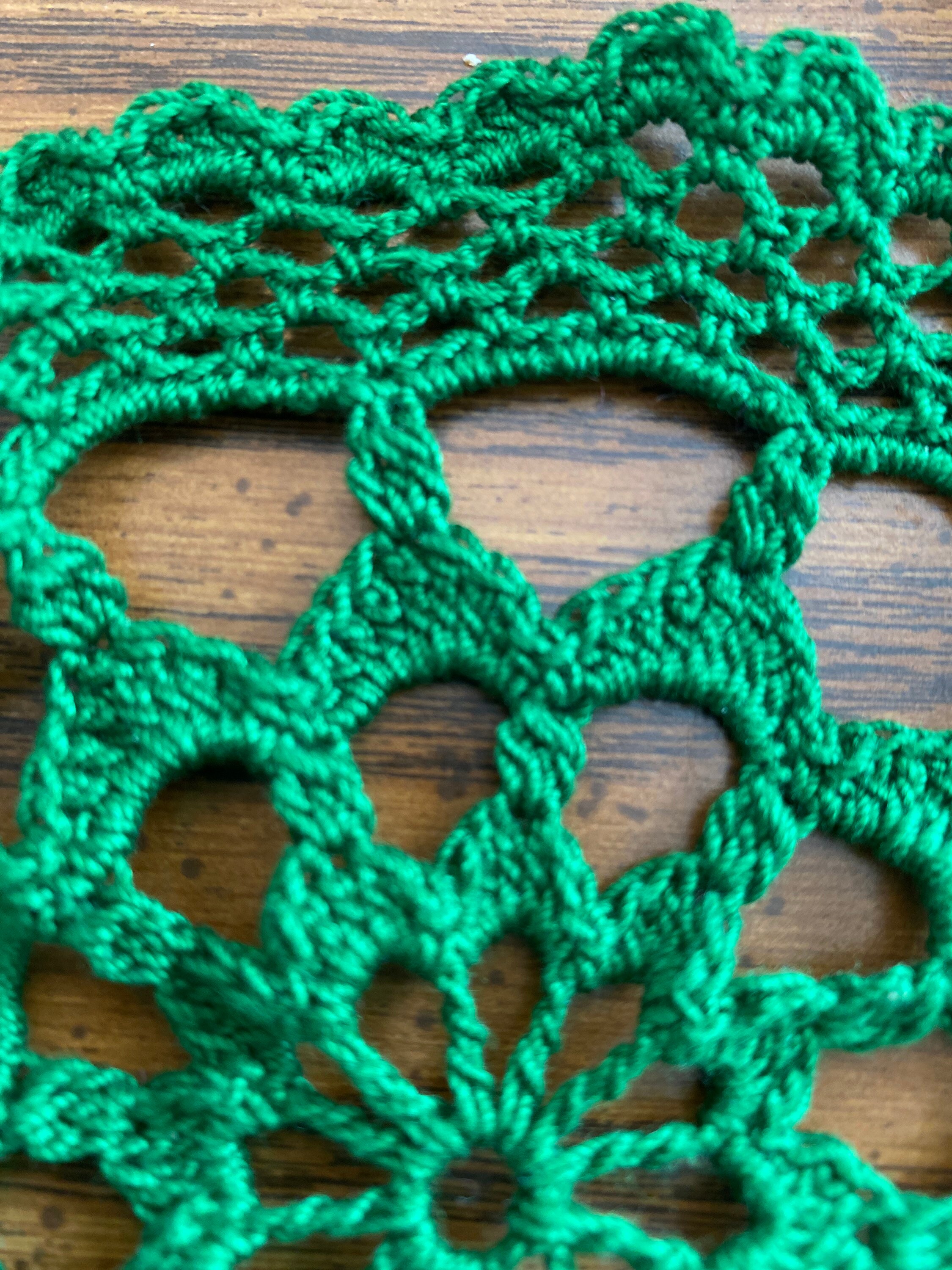Emerald Green Lace Doilies for Tables, Saint Patricks Day Decor Vintage ...
