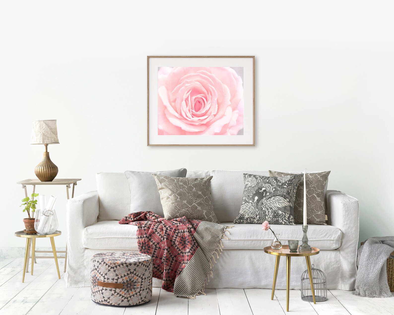 Pink Wall Decor, Shabby Chic Wall Art, Pink Kitchen Art, Nature ...