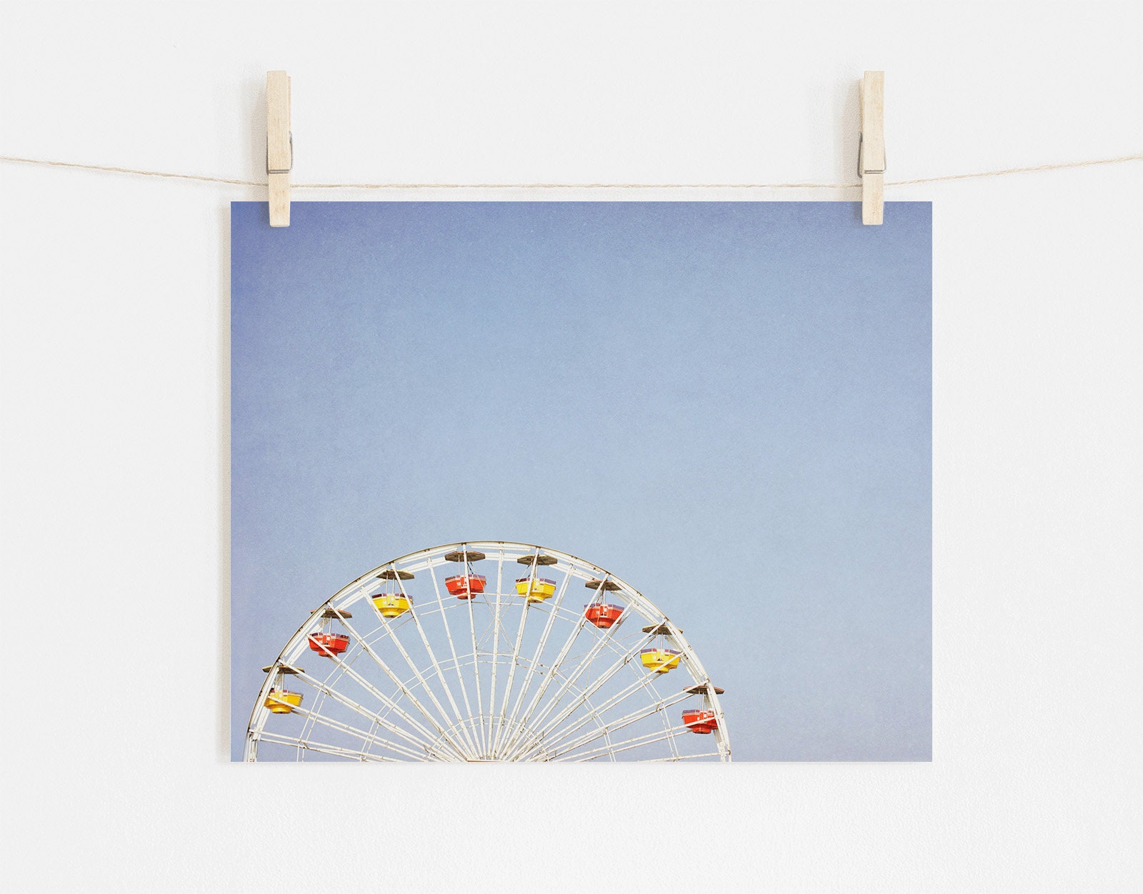 Carnival Art Print, Ferris Wheel Picture, Blue Nursery Room Decor, Kids ...